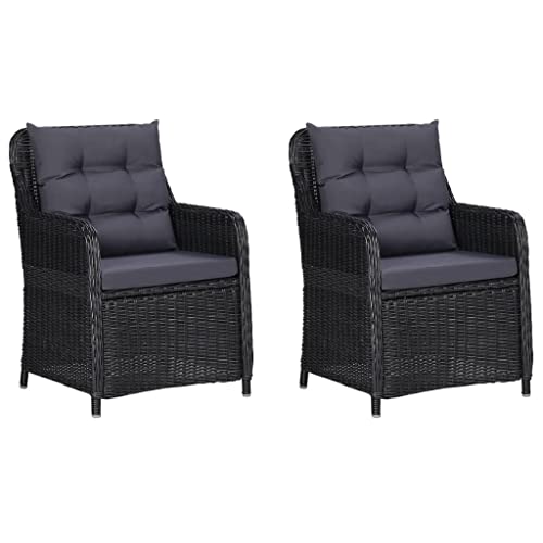 YUHI-HQYD 3 Piece Patio Dining Set,Balcony Furniture,Conversation Set,Casual Table Chairs,Assembly Required,Suitable for Balcony, Deck, Backyard, Patio, Garden, Poolside, Black