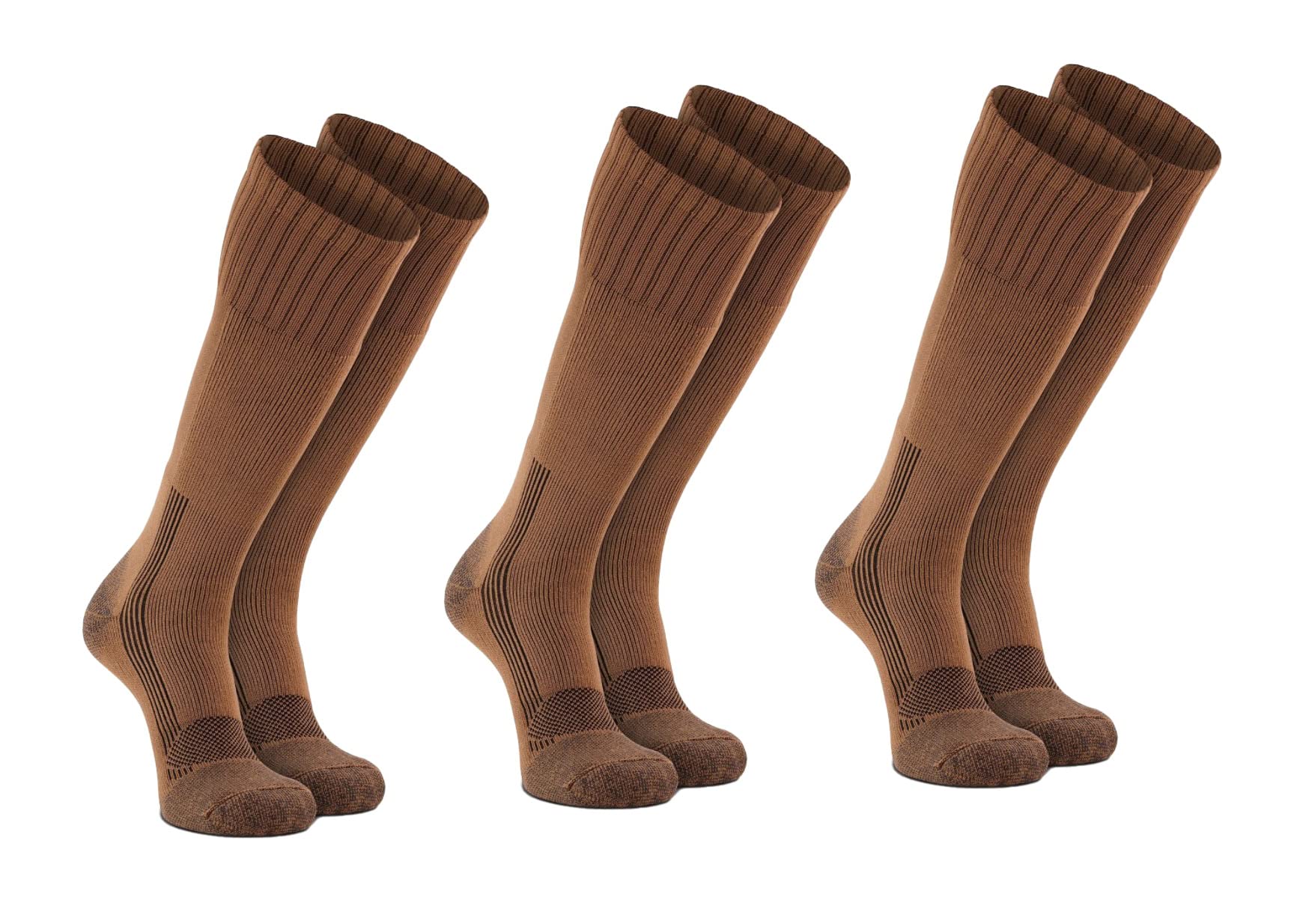 Fox River Men's Wick Dry Maximum Mid Calf Military Sock, 3 Pack (Coyote Brown, Large)