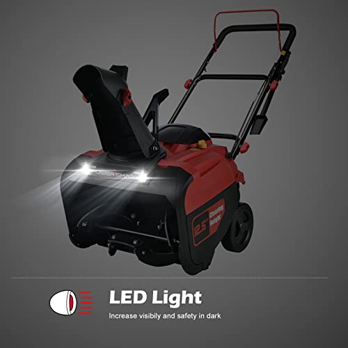 PowerSmart Snow Blower Gas Powered 21-Inch, 212cc Engine, LED Light, Single-Stage Snowblower PS21