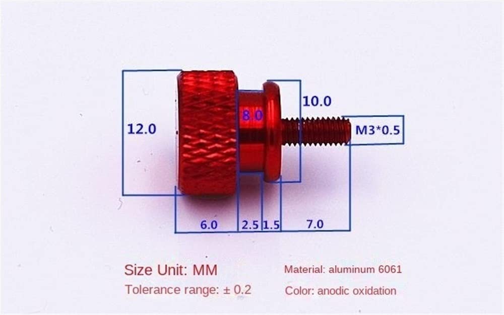 M3x7mm Color Aluminum Alloy Desktop Computer Main Box Side Panel Cover Knurled Thumb Screw Fixing Locking Screw (Color : Emerald)