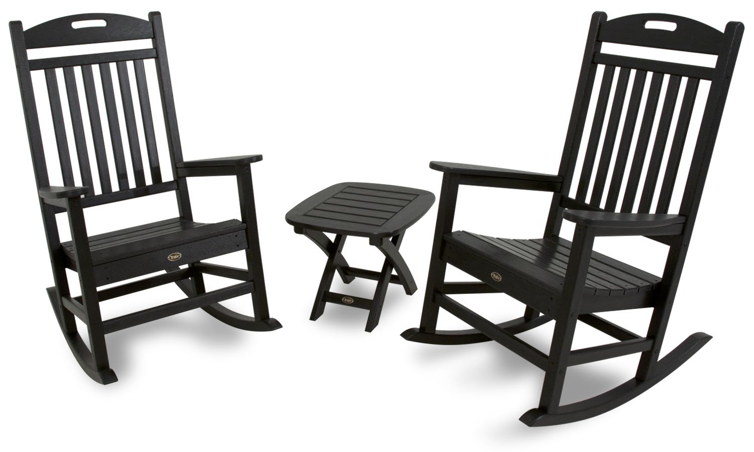 Trex Outdoor Furniture Yacht Club Side Table, 21-Inch by 18-Inch, Charcoal Black
