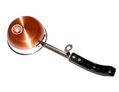Khandekar Stainless Steel Spice Heating Tadka Frying Pan with Copper Bottom and Red Handle - 11 inch (28 cm)