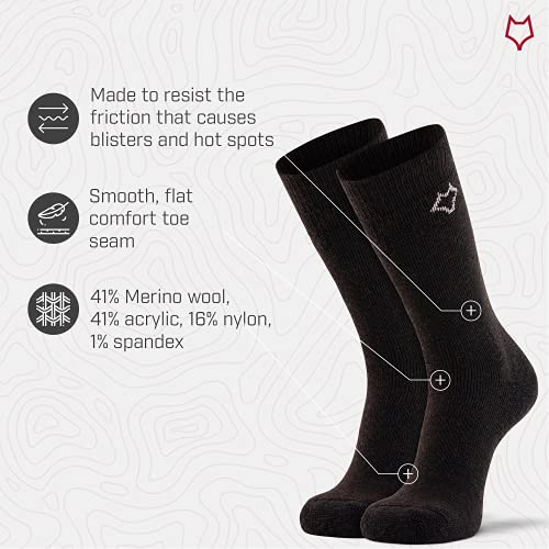 Fox River Wick Dry Tramper Medium-Weight Outdoor Crew Socks, Black, Large