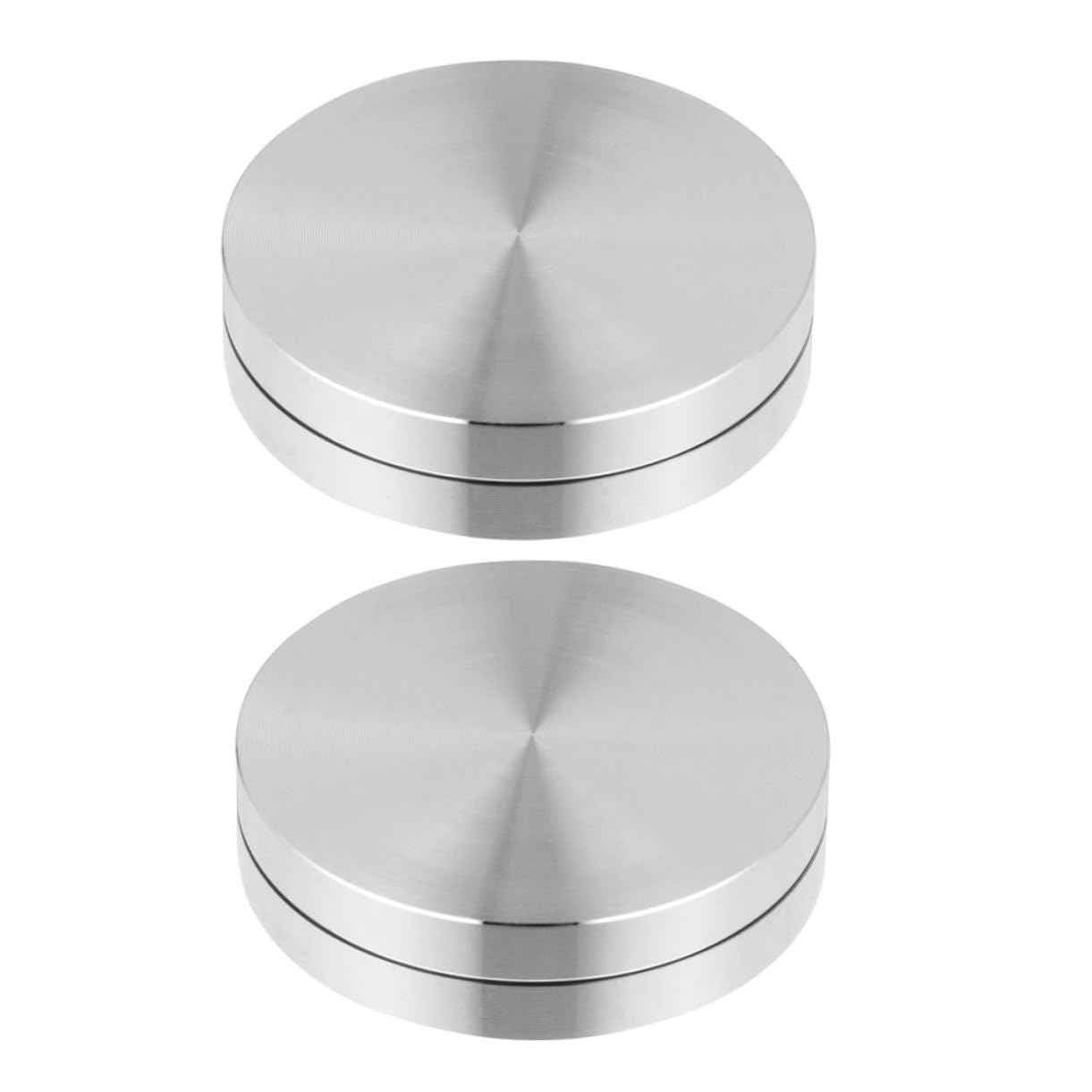GRIRIW 2pcs Turntable Base Hardware 3 Inch Table Tray Lazy Susan Cake Stand Rotating Cake Dining Table Smooth Swivel Plate Dessert Butter Wheel Glass to Rotate Tableware Aluminum Alloy