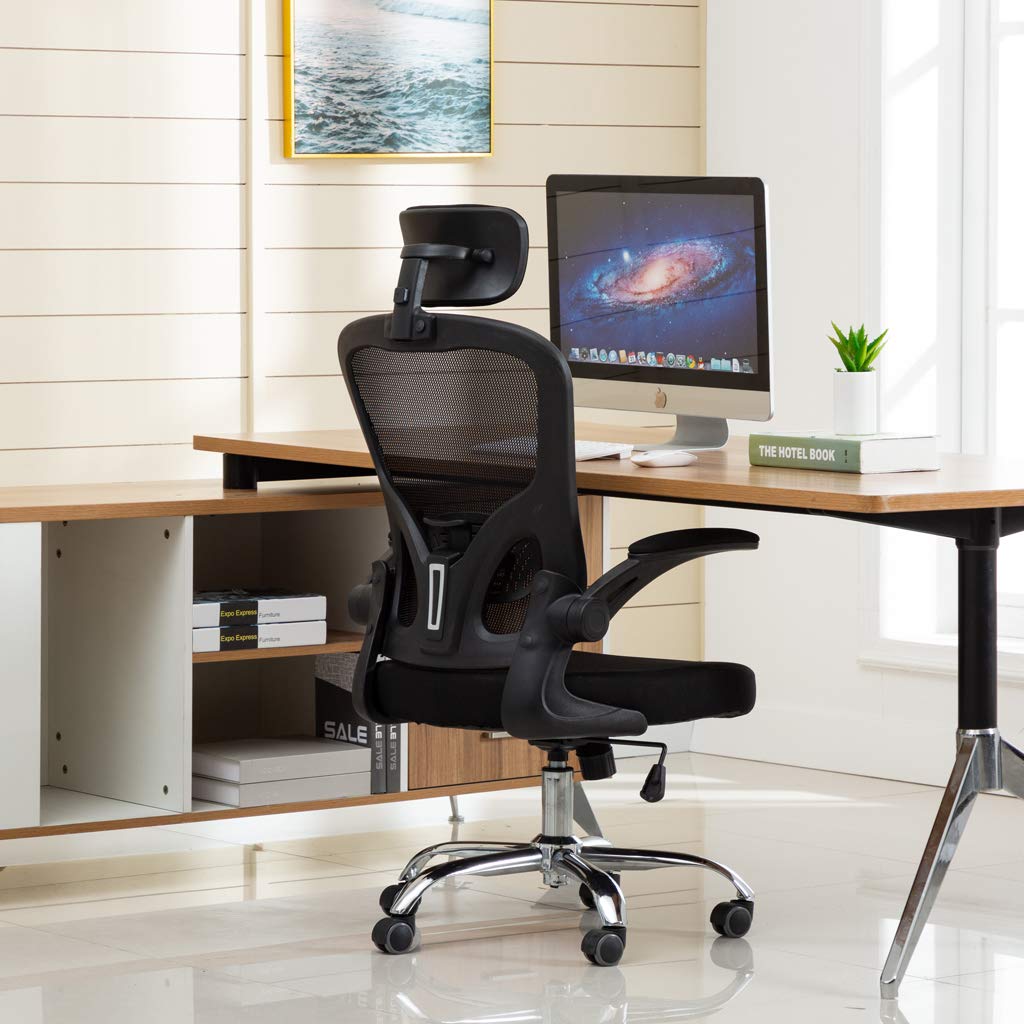 Ergonomic Chair Rotatable High-Back Office Chair with Adjustable Height Armrests and Headrests and Aluminum Alloy Casters Comfortable Chairs The Maximum Load is 300lbs (Black)