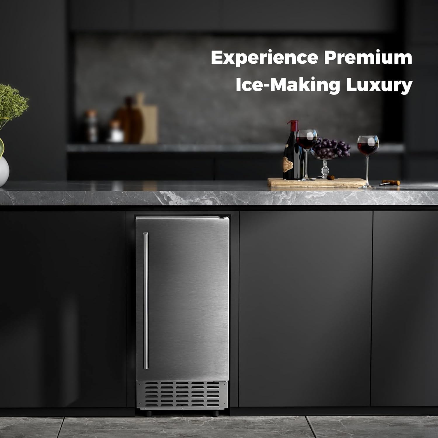 Under Counter Nugget Ice Maker Machine with Drain Pump, 70Lbs/Day, Built-in Nugget Ice Machine with Pebble Ice, 24H Timer & Self-Cleaning, Double ice Baskets, UnderCounter Ice Machine for Home Use