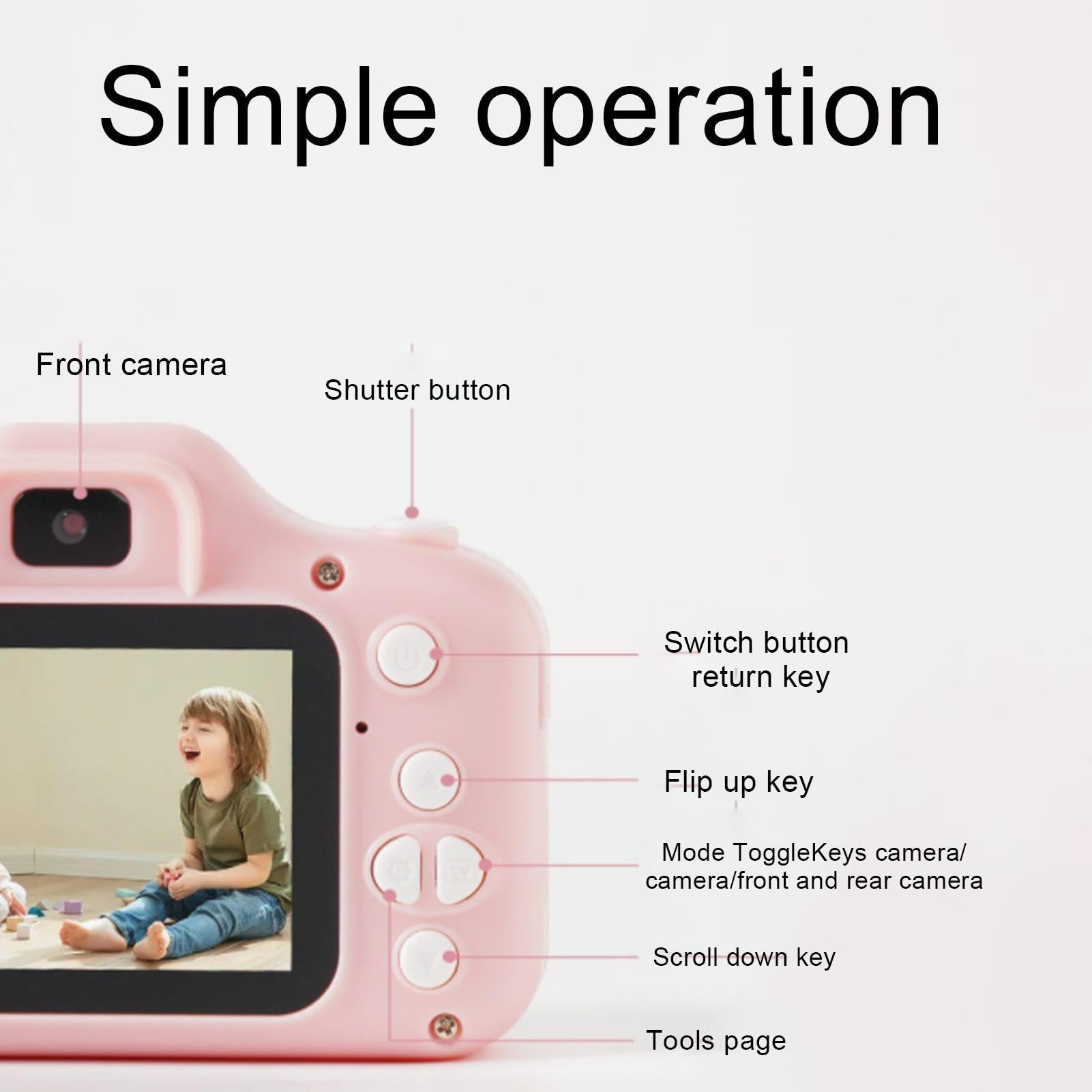Digital Camera Kids, Kids Toy Camera, Capture Digital Camera, Portable Mini Camera, Light Weight Small Kids Camera, Multifunction Camera, Children Dual Camera with 1080p Video, Toy Camera for Kids