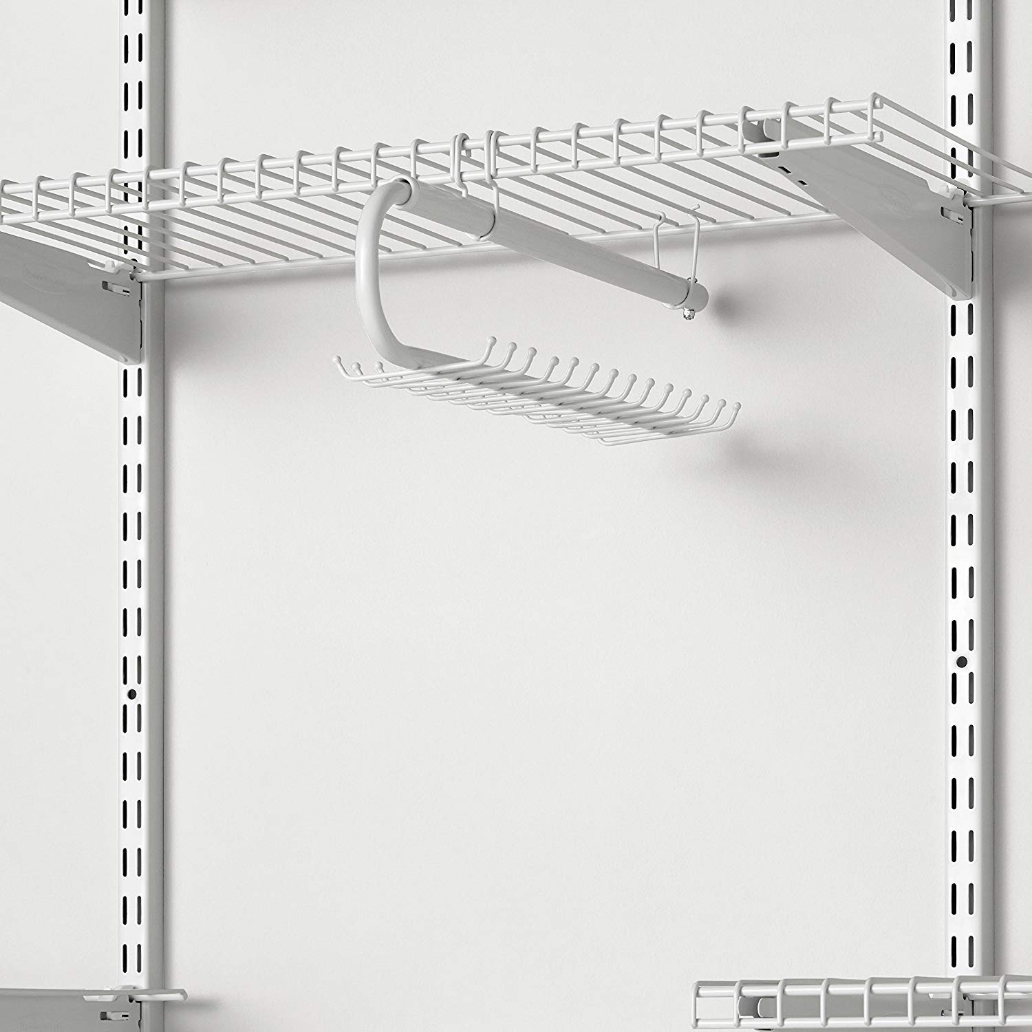 Rubbermaid Configurations Tie & Belt Organizer, White, Accessory Organization System and Storage, for Home/Closet/Bathroom