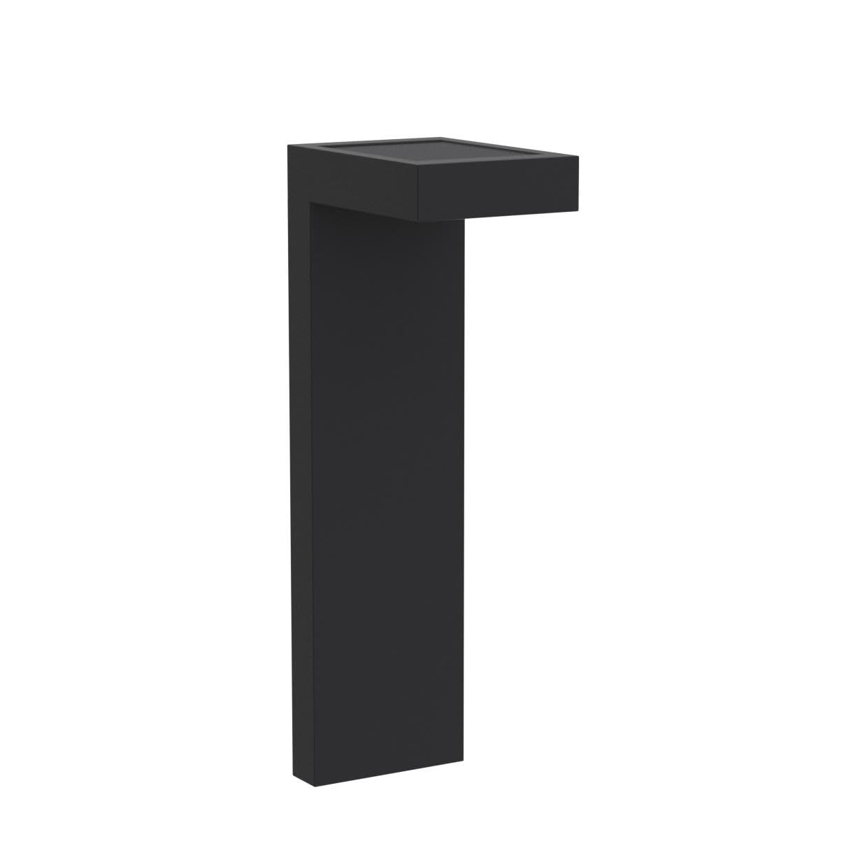 Enchanted Spaces Set of 2 Modern Solar Black Metal Outdoor L-Shaped Path Lights with Bright LED, Solid Metal Aluminum Groundstake