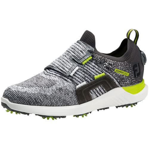 FootJoy Men's Hyperflex Boa Golf Shoes - Previous Season Style Grey/Green Wide 12