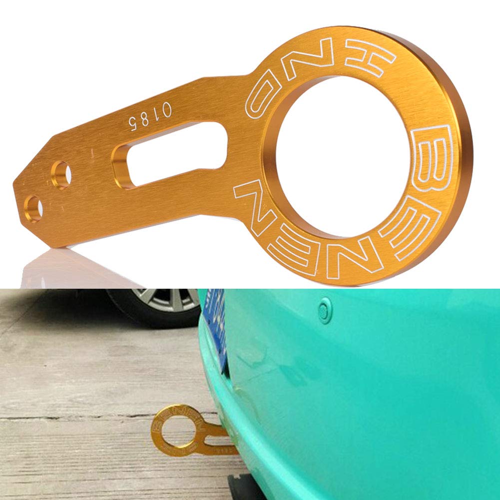 HENGSHENG Rear Tow Towing Hook for Universal Car Auto Trailer Ring Aluminum Racing Trailer Hook-Golden