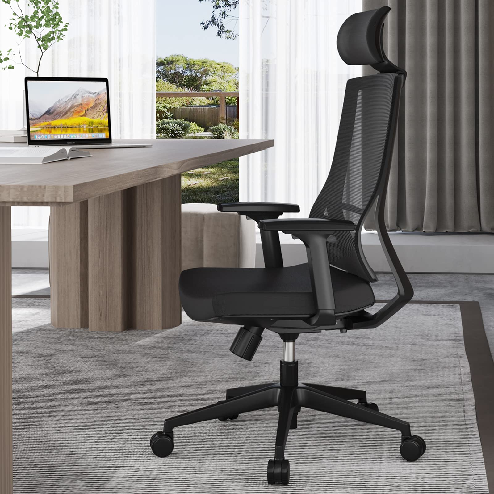 Ergonomic Office Chair High Back Mesh Office Chair with 3D Armrest, Adjustable Headrest, Comfortable Back Support Computer Desk Chairs for Home Office