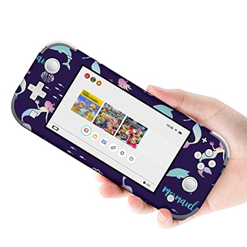 Holographic Mermaid with Dolphin Full Protective Skin Cover Design Wrap Decal Sticker Compatible with Switch and Switch Lite