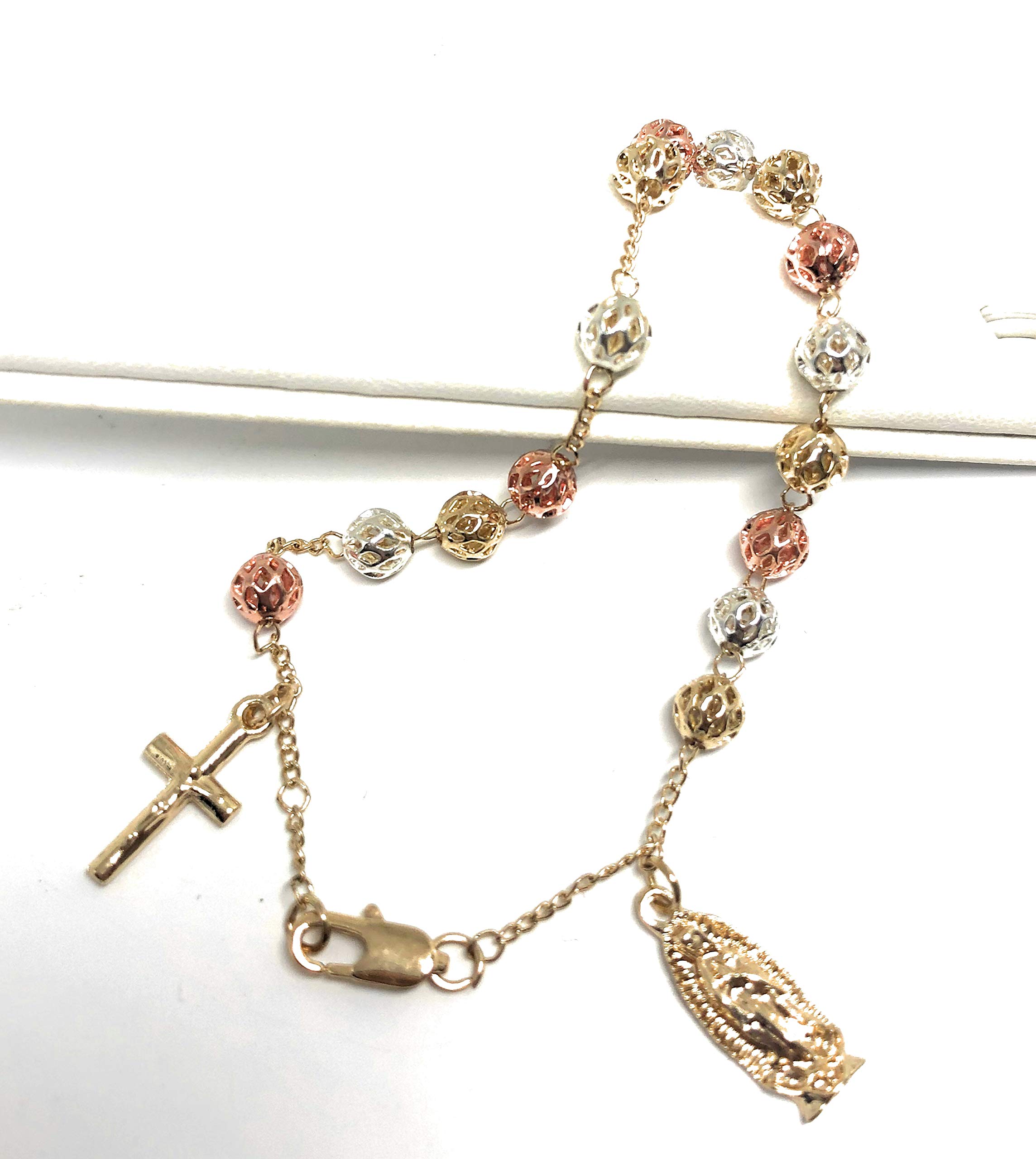 Fran & Co. Virgin Mary Bracelet Virgen De Guadalupe Pulsera Tres Colores Oro Laminado 8β