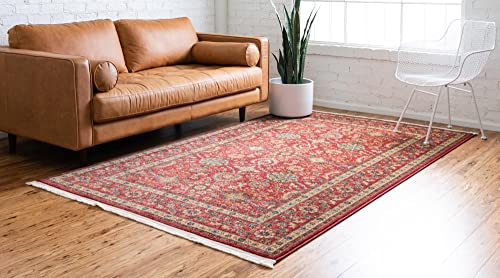 Rugs.com Chelsea Collection Rug β 5' x 8' Red Medium Rug Perfect for Bedrooms, Dining Rooms, Living Rooms