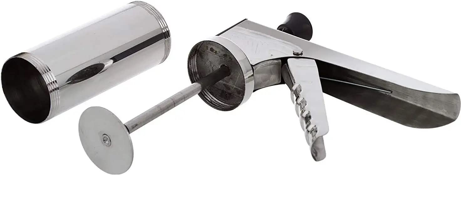IRAM Stainless Steel Kitchen Press for Noodles, Murukku, Namkeen, and Snacks - Manual Sancha Sev Chakli Gathiya Sevaiya Maker - Silver Kitchen Tool