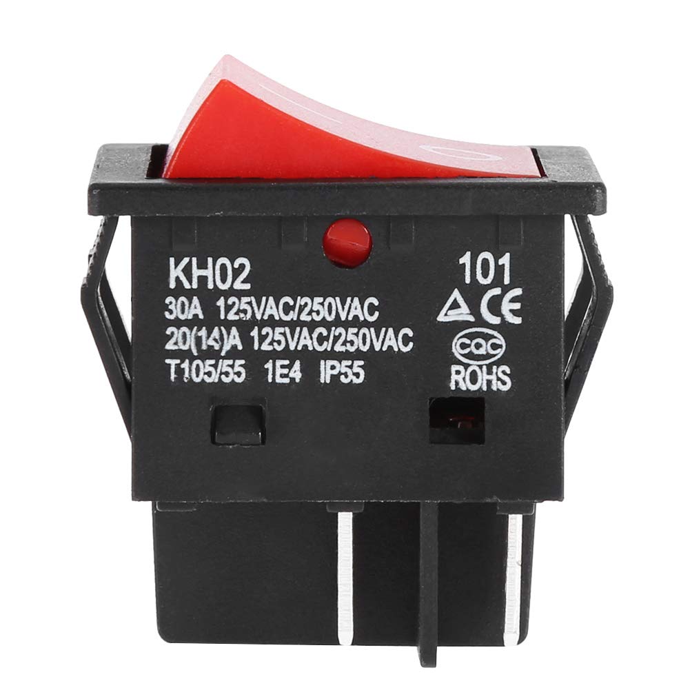 ON Off Rocker Switch, 120V AC/250V AC30A Welder Welding Machine 4-Pin 2 Position Boat Type Toggle Switch(1PCS)