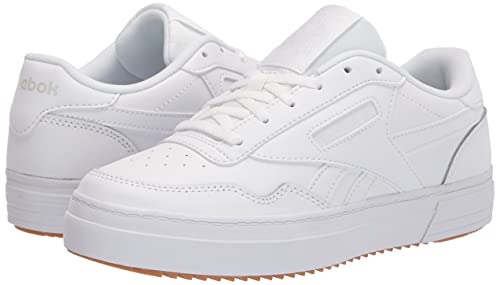Reebok women's Club Memt Sneaker, White/True Grey/Rubber Gum, 8 US