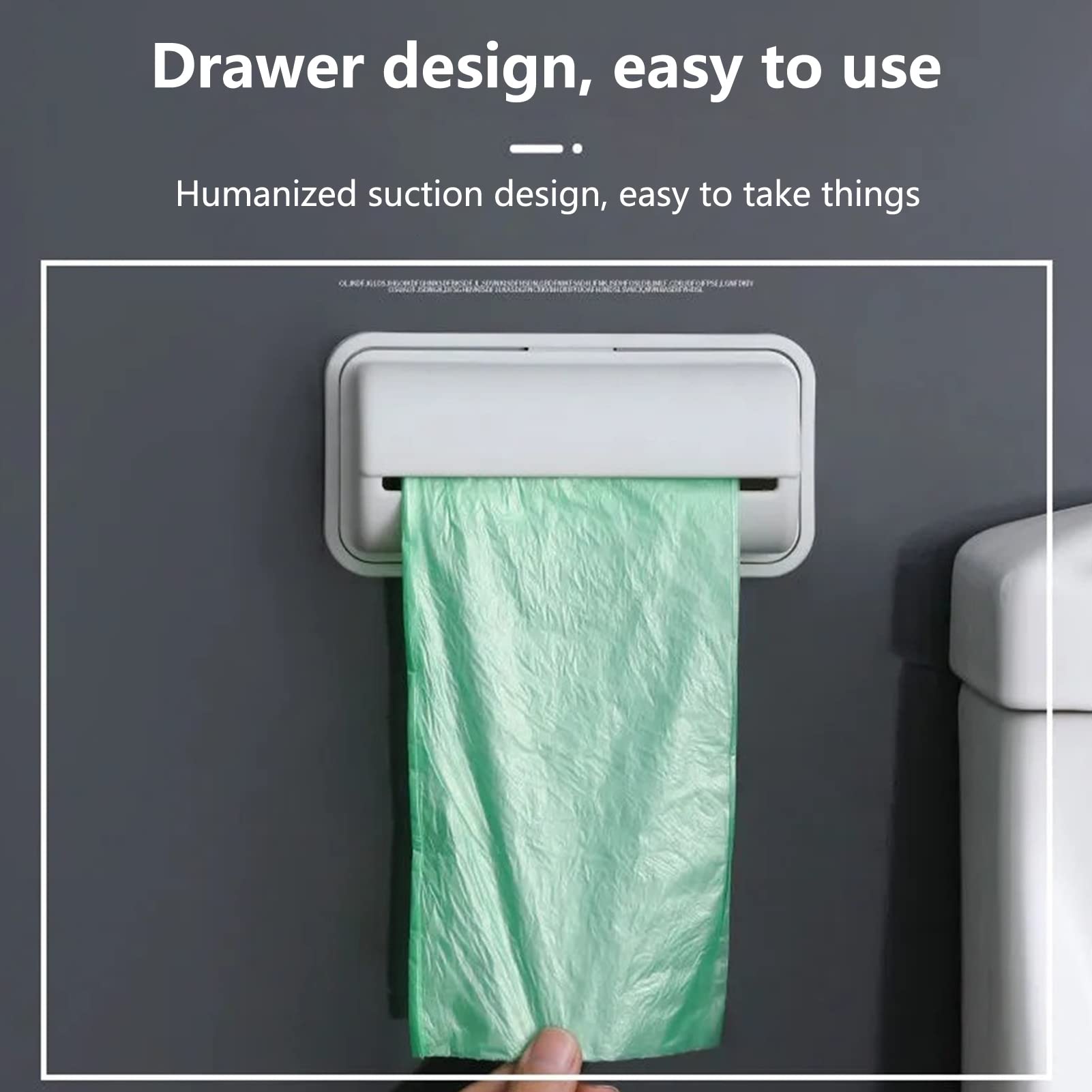 Honrane Grocery Bag Holder Plastic Grocery Pouch Storage Holder with Traceless Glue Keep Clean Smooth Extraction Grey
