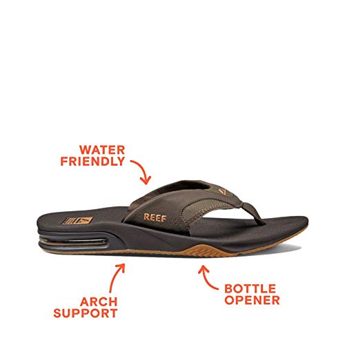Reef Men's Sandals, Fanning, Brown/Gum, 10