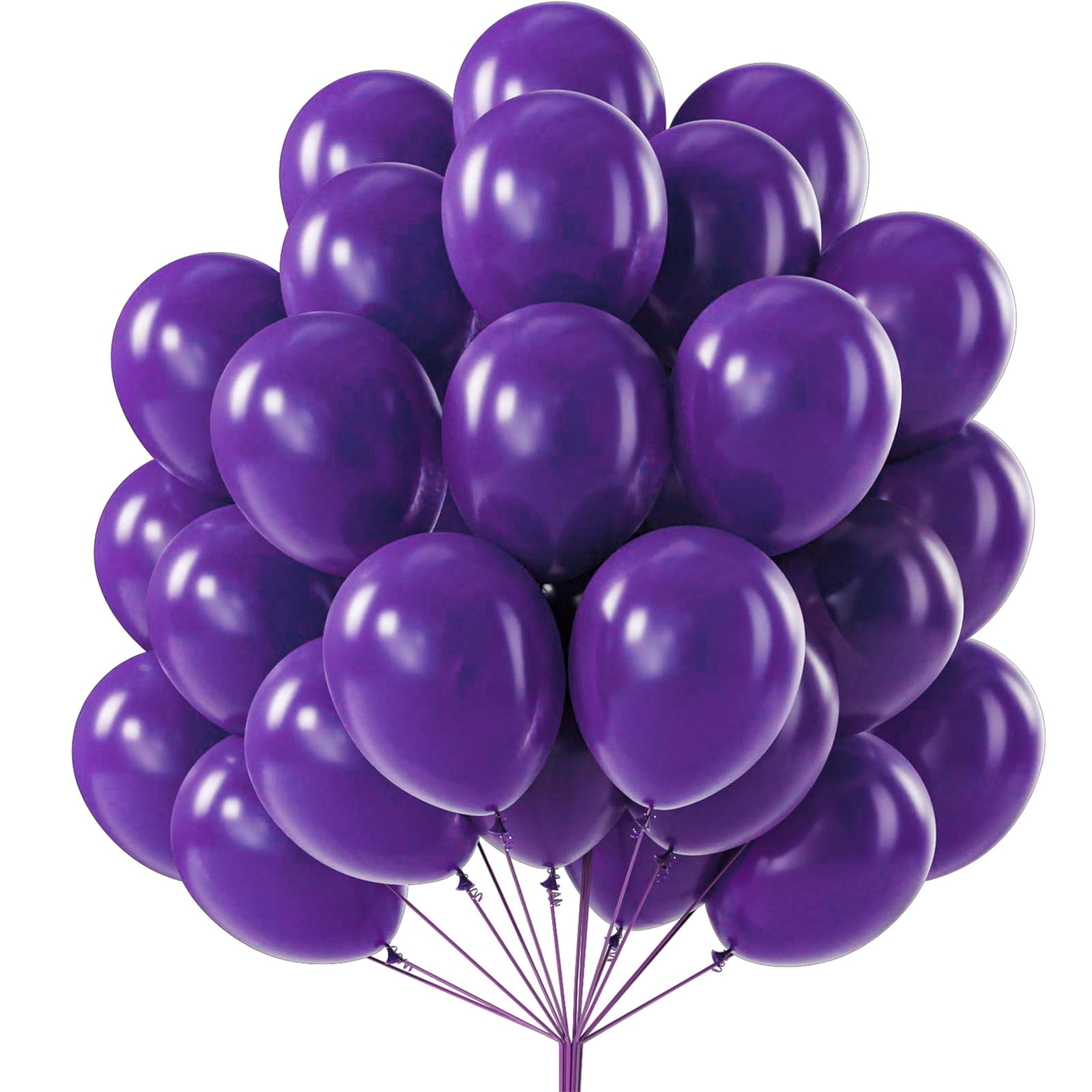 PartyWoo Royal Purple Balloons, 101 pcs 12 Inch Purple Balloons, Dark Purple Balloons for Balloon Garland Balloon Arch as Party Decorations, Wedding Decorations, Baby Shower Decorations, Purple-Y16