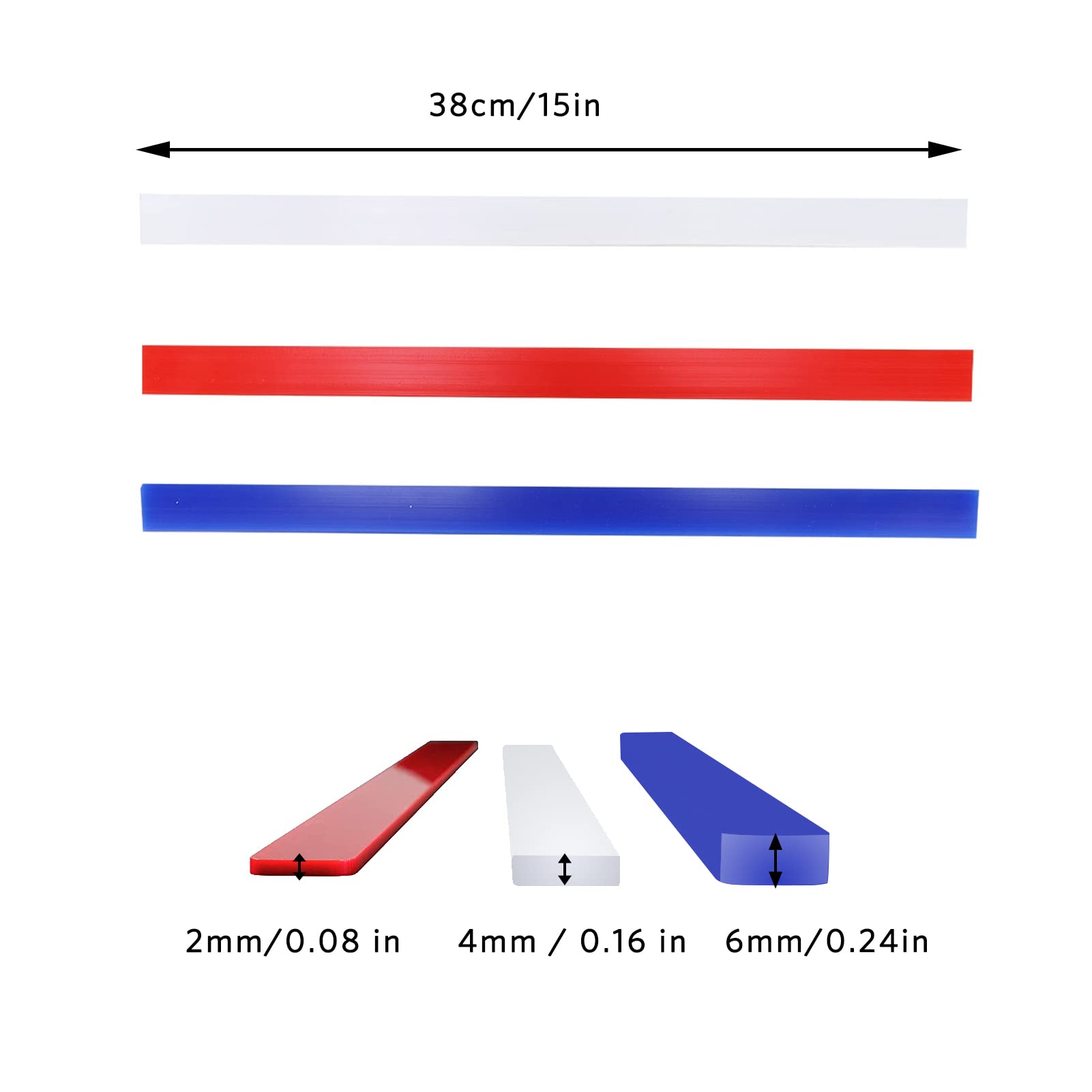 Measuring Dough Strips, 15in 3-Thick Non Stick Silicone Baking Ruler Rolling Pin Guides for Noodles Fondant Biscuits Pies Baking