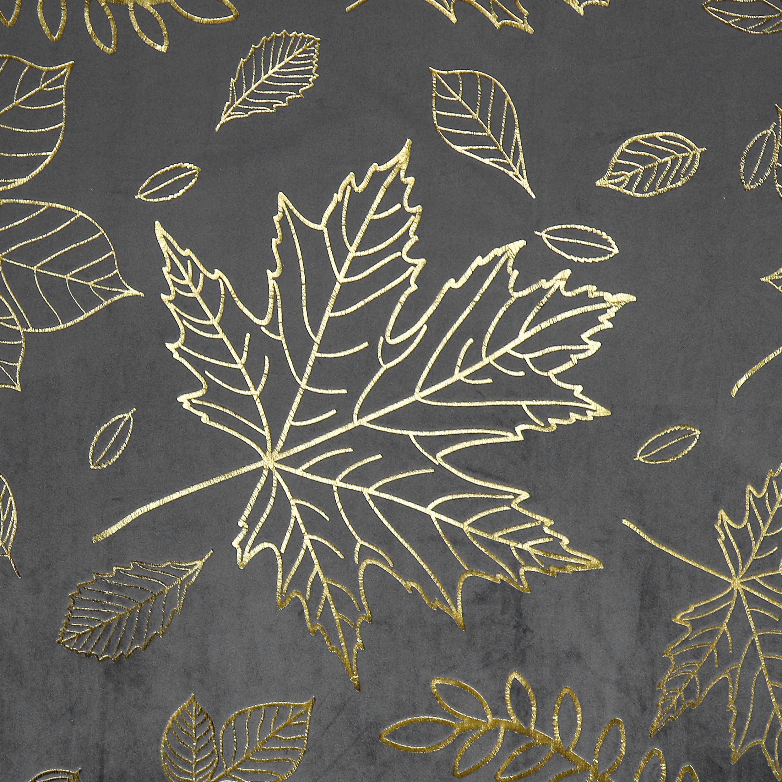 Grey Darkening Curtains 63 Inch Length for Living Room Bedroom, Leaf Pattern Metallic Printed Window Ttreatment, Grommet Top Thermal Insulated Drapes 52" W 2 Panels