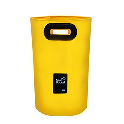fancyfree Multipurpose Collapsible Water Bucket,Portable Bubble Foot Bucket,Foldable Foot Bath Basin, Home & Travel Soaking Feet Basin for Women and Men (20L-Yellow-(2086))