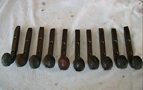 Spikes by Mike 10 REPURPOSED Railroad Spike Coat Hooks Coat Rack Tool Shop Hangers Single Bent