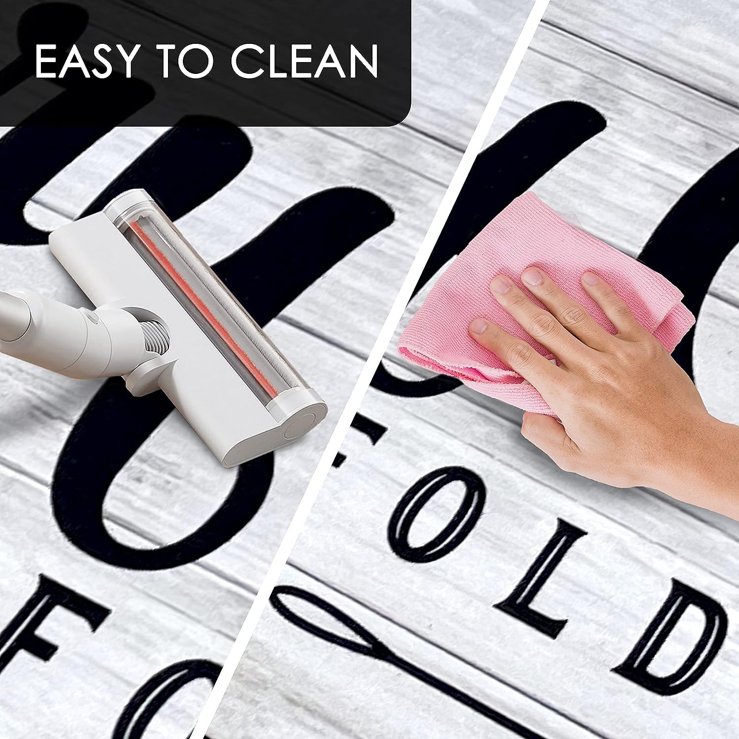 EARTHALL Laundry Room Rug Runner White 24"x60" Non Slip Waterproof Laundry Mats for Laundry Room Decor Washable Floor Laundry Rug for Laundry Room, Mudroom, Kitchen, Washroom