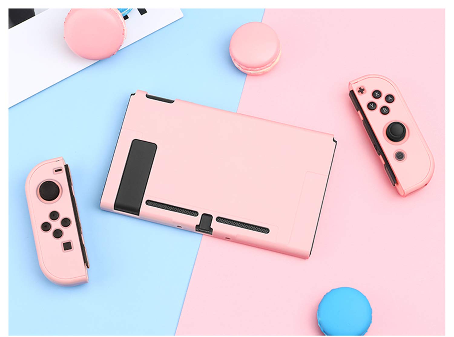 FANPL Pink Case for Nintendo Switch, Hard Shell Cute Protective Case Cover for Switch and Joy Con Controller with 2 Flower Thumb Grips - Comfortable Touch (Sakura Pink)