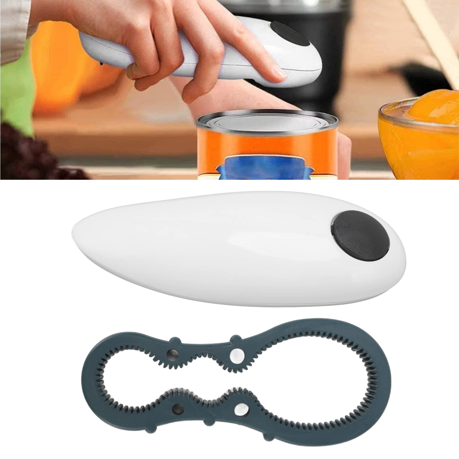 Electric Can Opener Kitchen Touch - One Touch Can Opener Battery Operated Lightweight Kitchen Utensil Gadget Cooks, Housewives Elderly