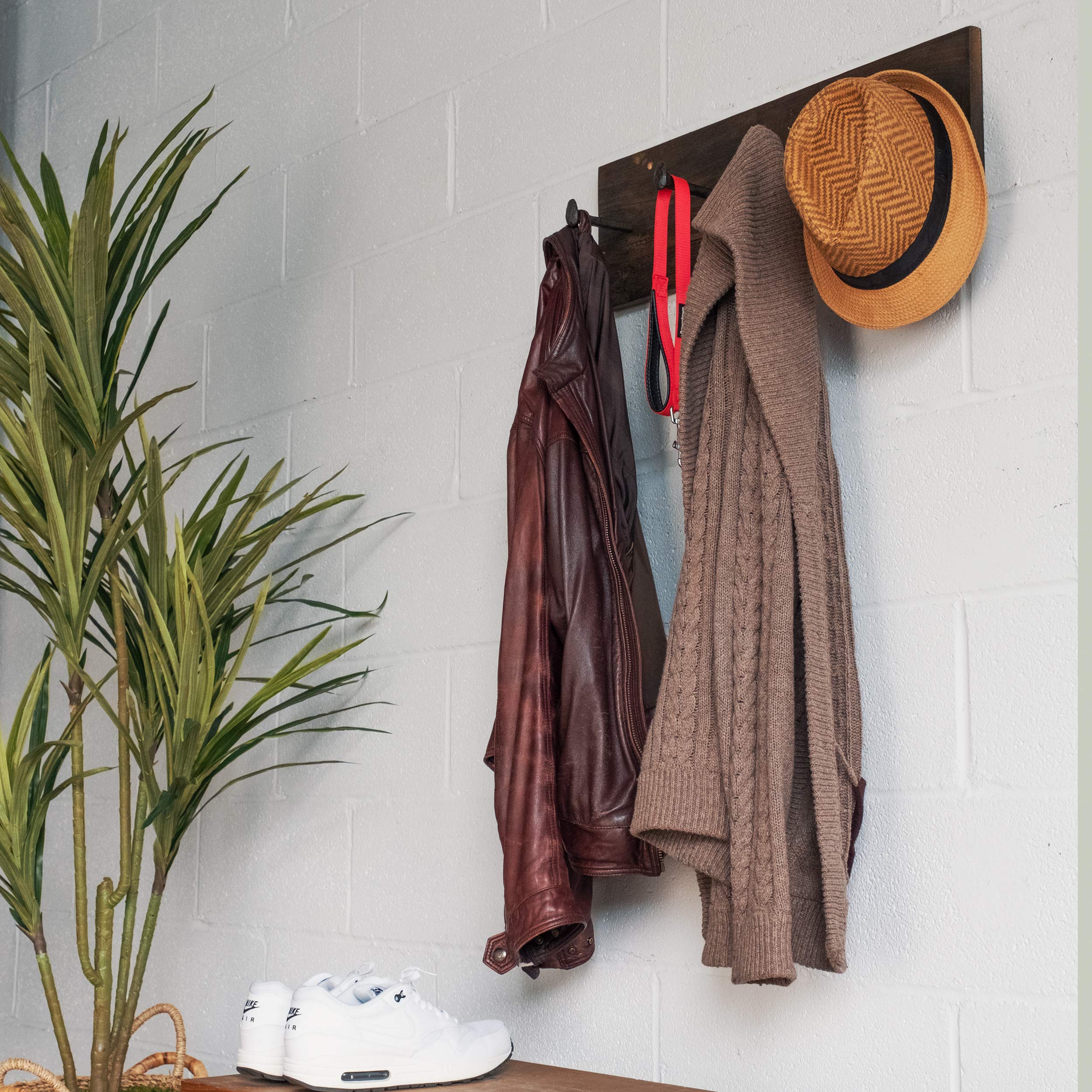 Rustic State Ray Screw-in Type Cast Iron Hooks Coat Towel Bag Hat Hanger Multiuse Entryway Railroad Spike Rack Black Set of 8