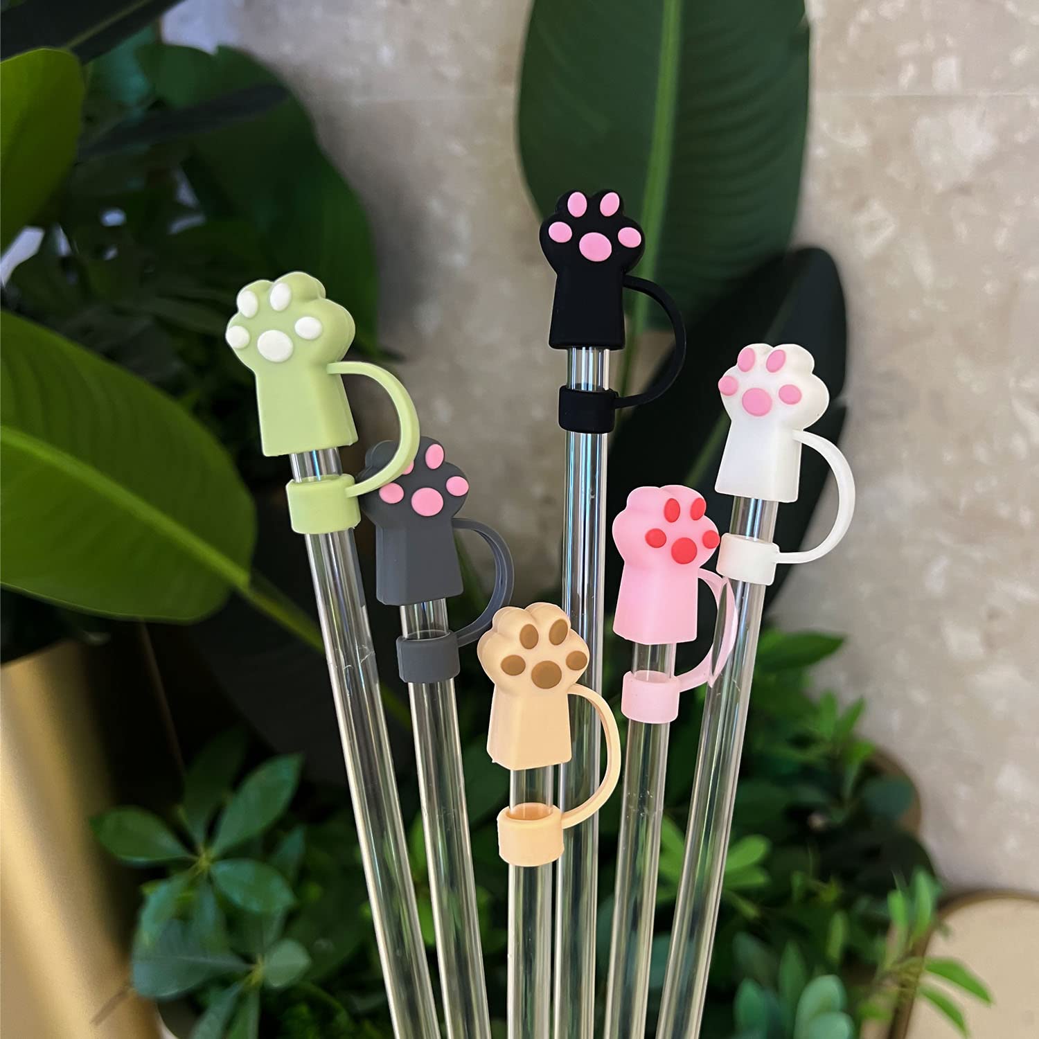Horsdo 10mm Straw Cover for Stanley Cup,Dust-Proof Straw Cap Toppers,Reusable Silicone Soft Protector Cover for 0.4 inch/10mm Straws