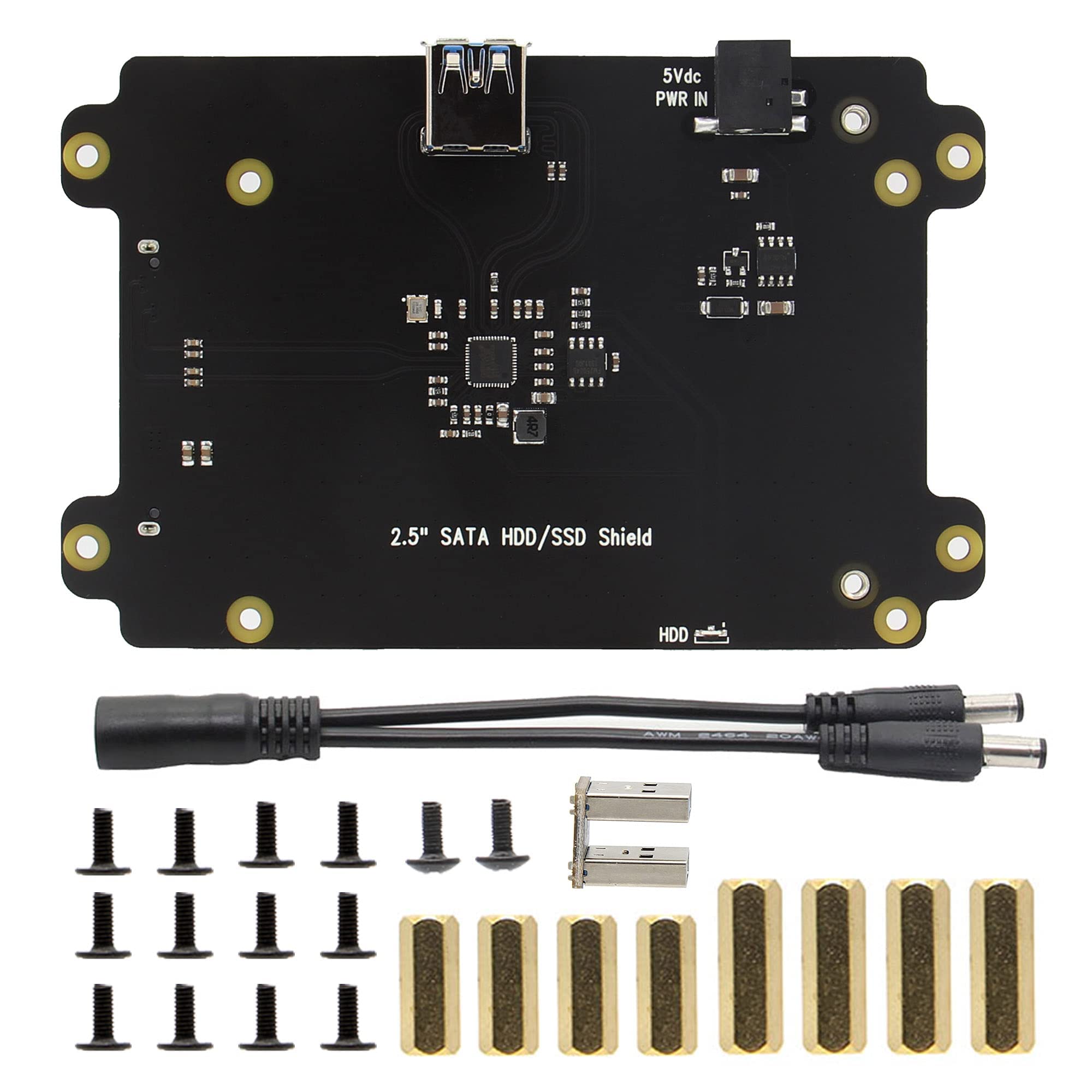 Geekworm T300 2.5 inch SATA SSD/HDD Shield Storage Expansion Board+T300 Metal Case Compatible with NVIDIA Jetson Nano Developer Kit(A02&B01)