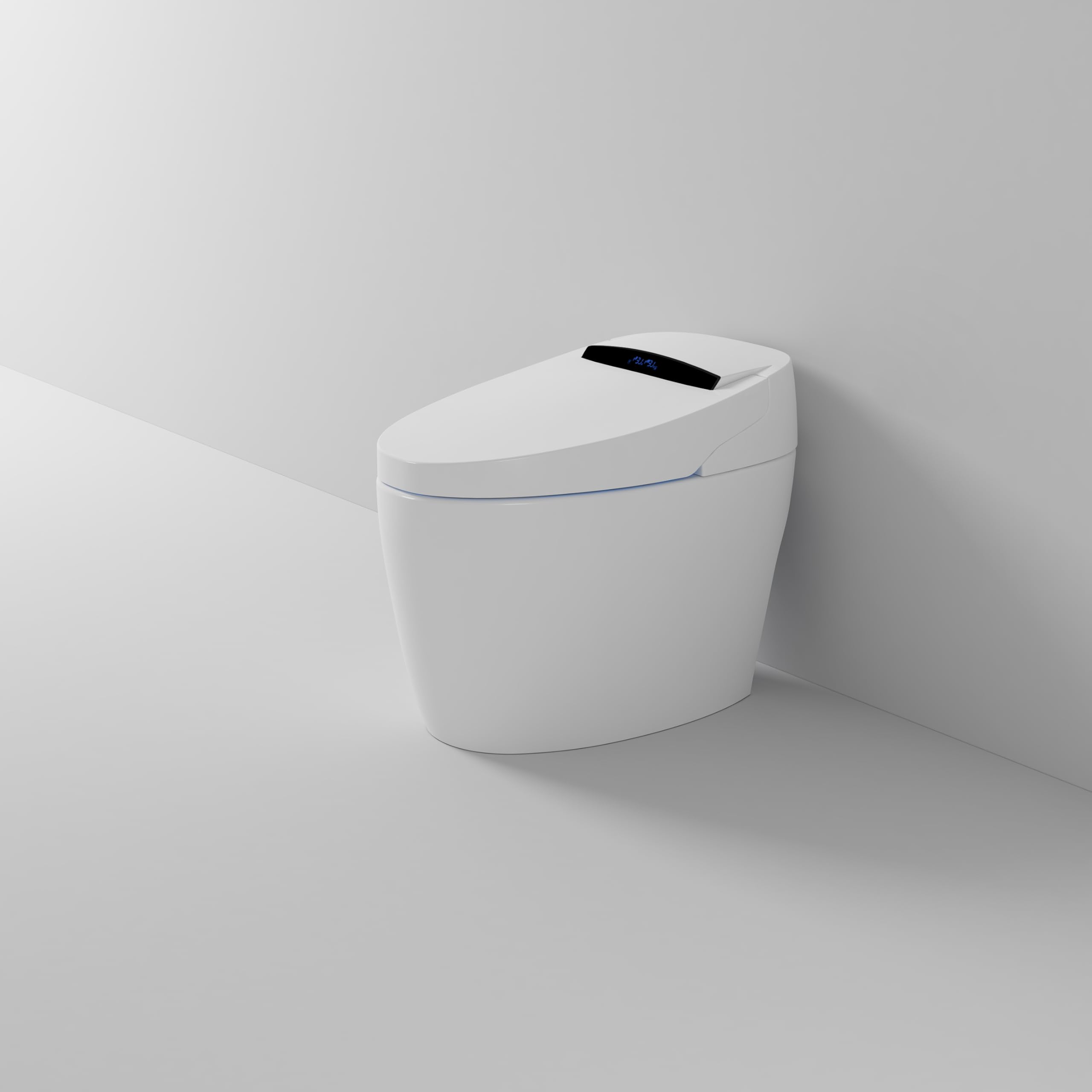 Smart Toilet with Built-In Bidet, Auto Open and Close Lid, Heated Seat, One-Piece Modern Toilet with Voice Control and Foam Shield
