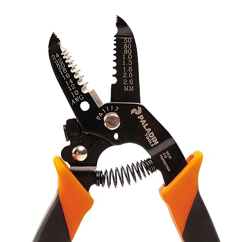 Paladin Tools PA1117 Wire Stripper Tool and Wire Cutter 10-24 AWG | Professional Grade Heavy Duty Wire Stripping Tool (2023 Model)