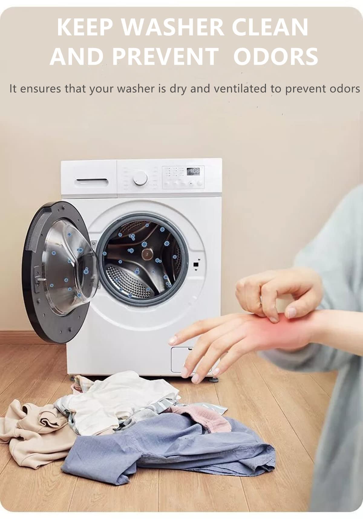 Front Load Washer Door Prop, Magnetic Washing Machine Door Holder, Keep Washer Door Open, Flexible Prop Fits Most Washing Machines