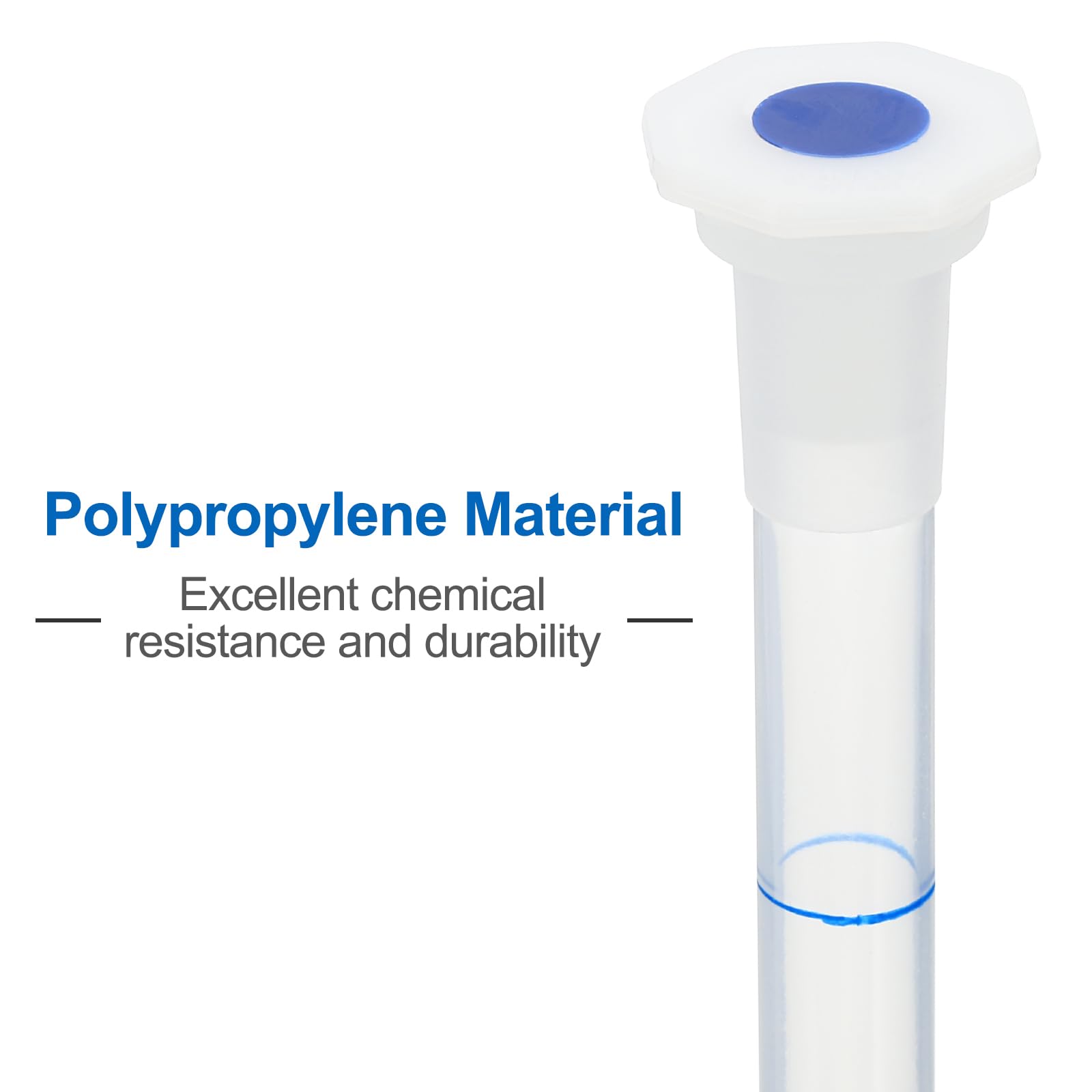 PATIKIL 100ml Volumetric Flask, 2 Pack Polypropylene Graduated Volumetric Measuring Flask with Plug Cap Tolerance 0.3ml for Laboratory Experiment, Translucent