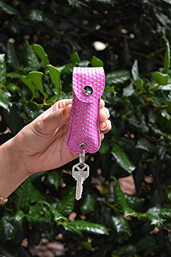 FIGHTSENSE Women Self Defense Kit W/Pepper Spray and Lipstick Stun Gun W/Flashlight, 25Burst, 1.6µC Painful Charge, Rechargeable Battery, includes Keychain Leather Pouch(Pink/PBSpray)
