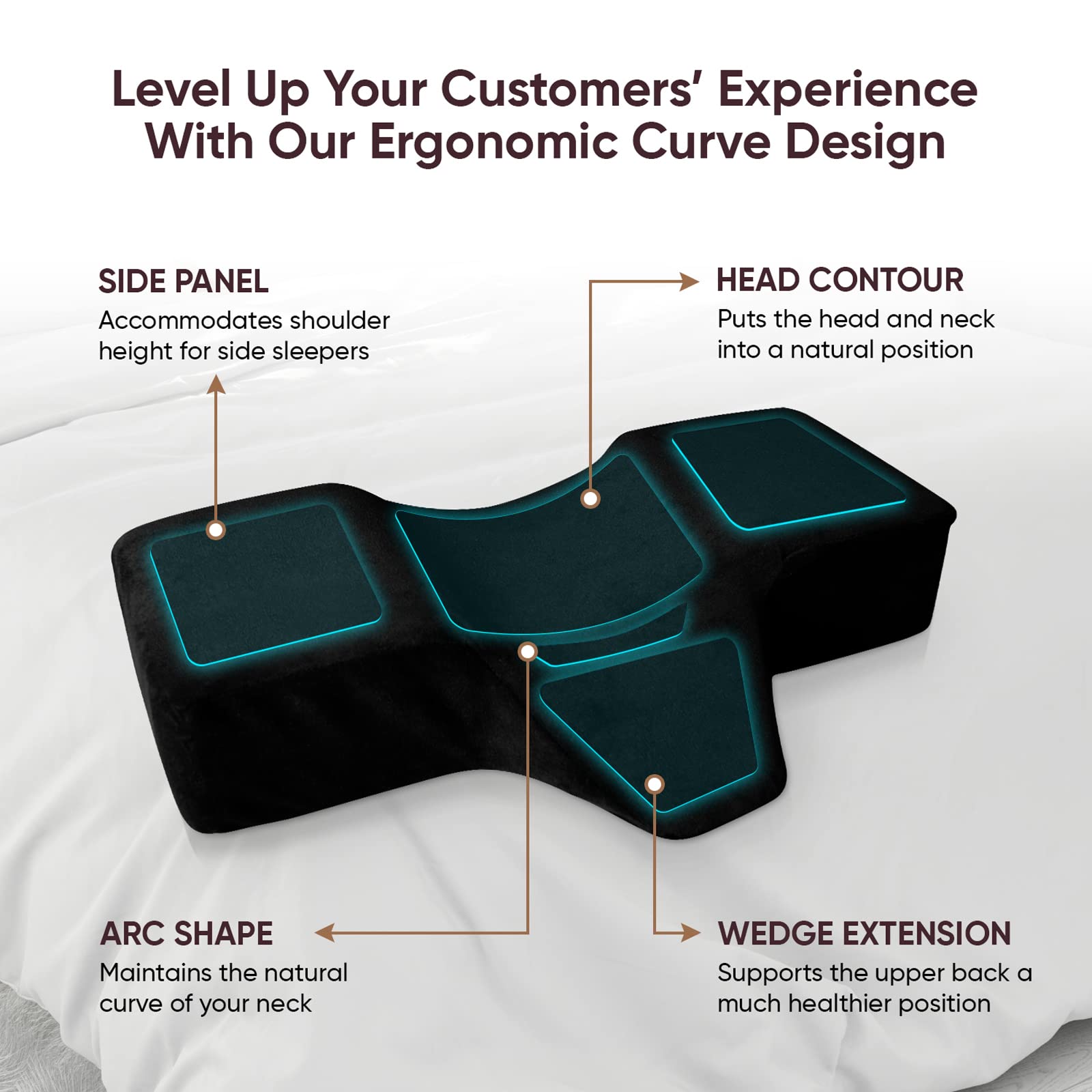 Navizam Lash Pillow for Lash Extensions, Memory Foam Eyelash Extension Pillow with Extra Pillow Case, Ergonomic Neck Pillow