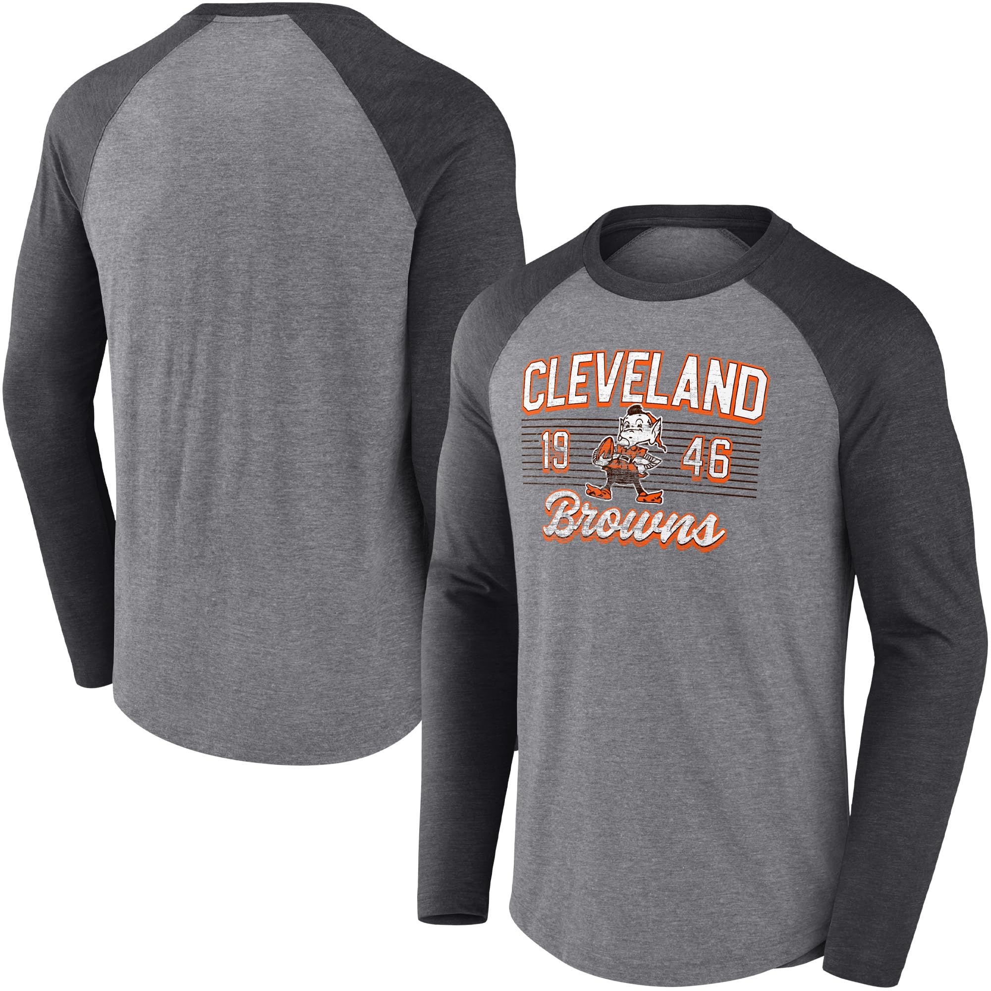 Fanatics Men's Heathered Gray/Heathered Royal Buffalo Bills Weekend Casual Raglan Tri-Blend Long Sleeve T-Shirt