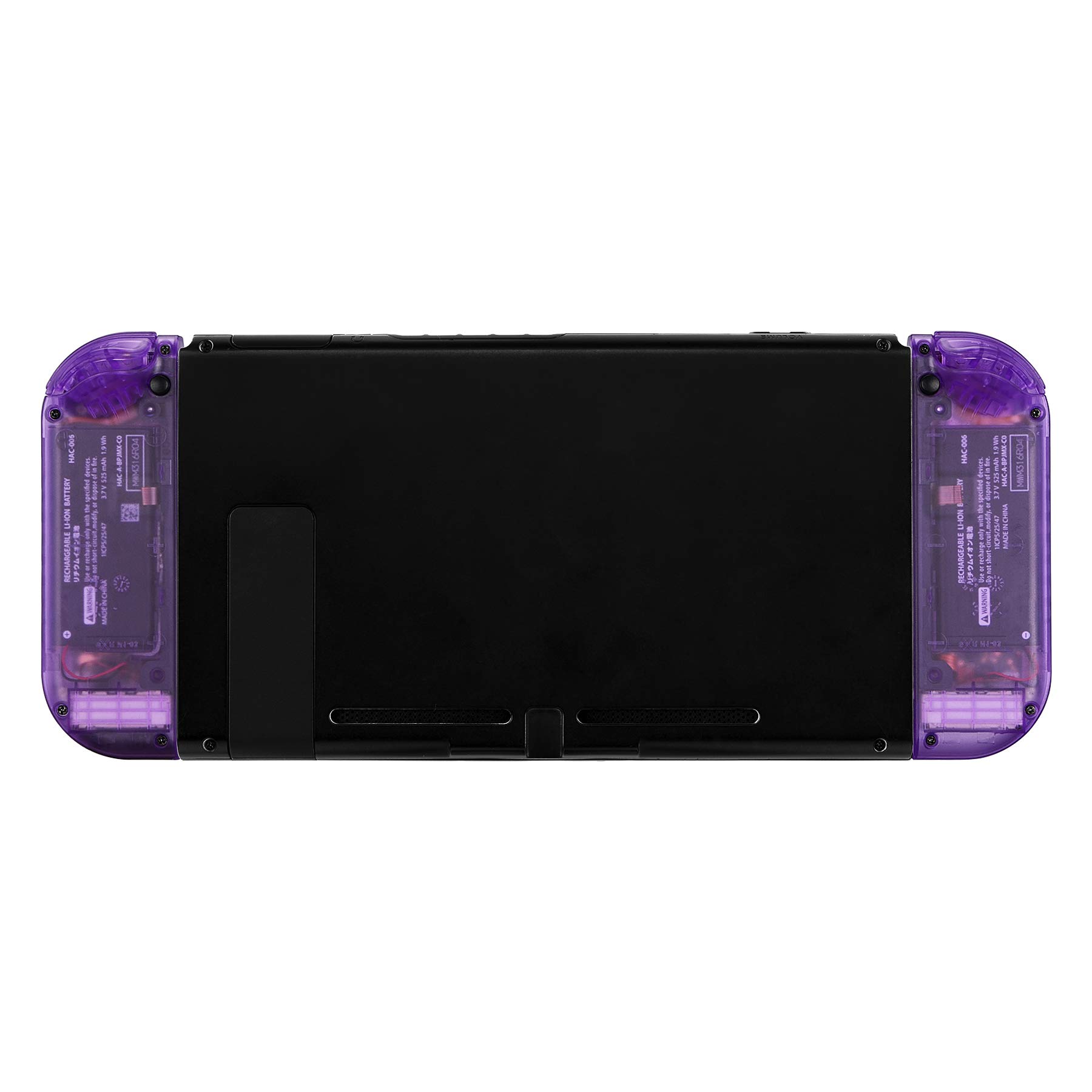 eXtremeRate DIY Replacement Shell Buttons for Nintendo Switch & Switch OLED, Clear Atomic Purple Custom Housing Case with Full Set Button for Joycon Handheld Controller - Console Shell NOT Included