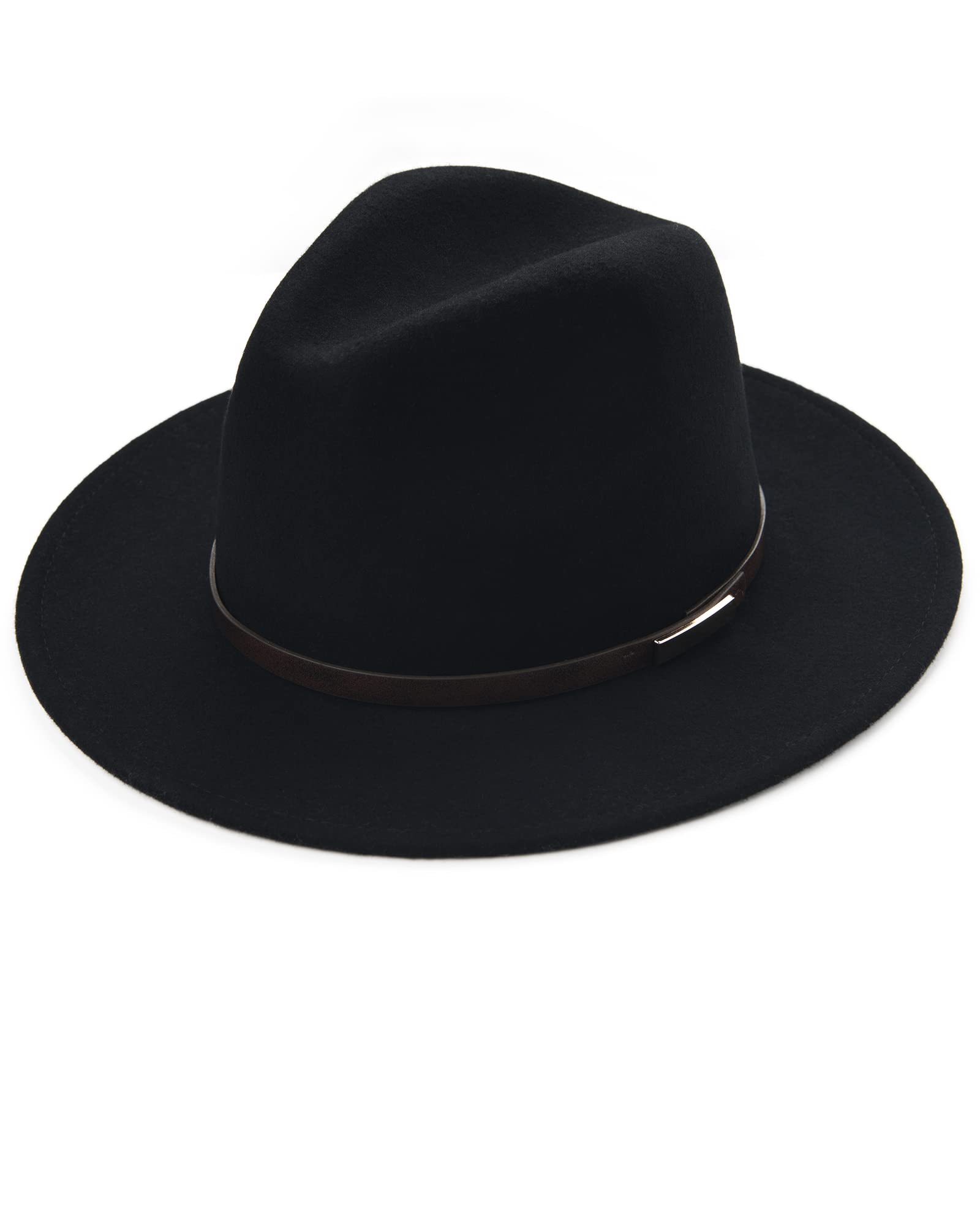 FURTALK Fedora Hats for Men Women 100% Australian Wool Felt Wide Brim Hat Leather Belt Crushable Packable