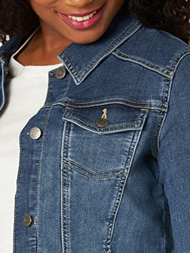 Riders by Lee Indigo Women's Iconic Denim Jacket, Weathered-Medium Blue