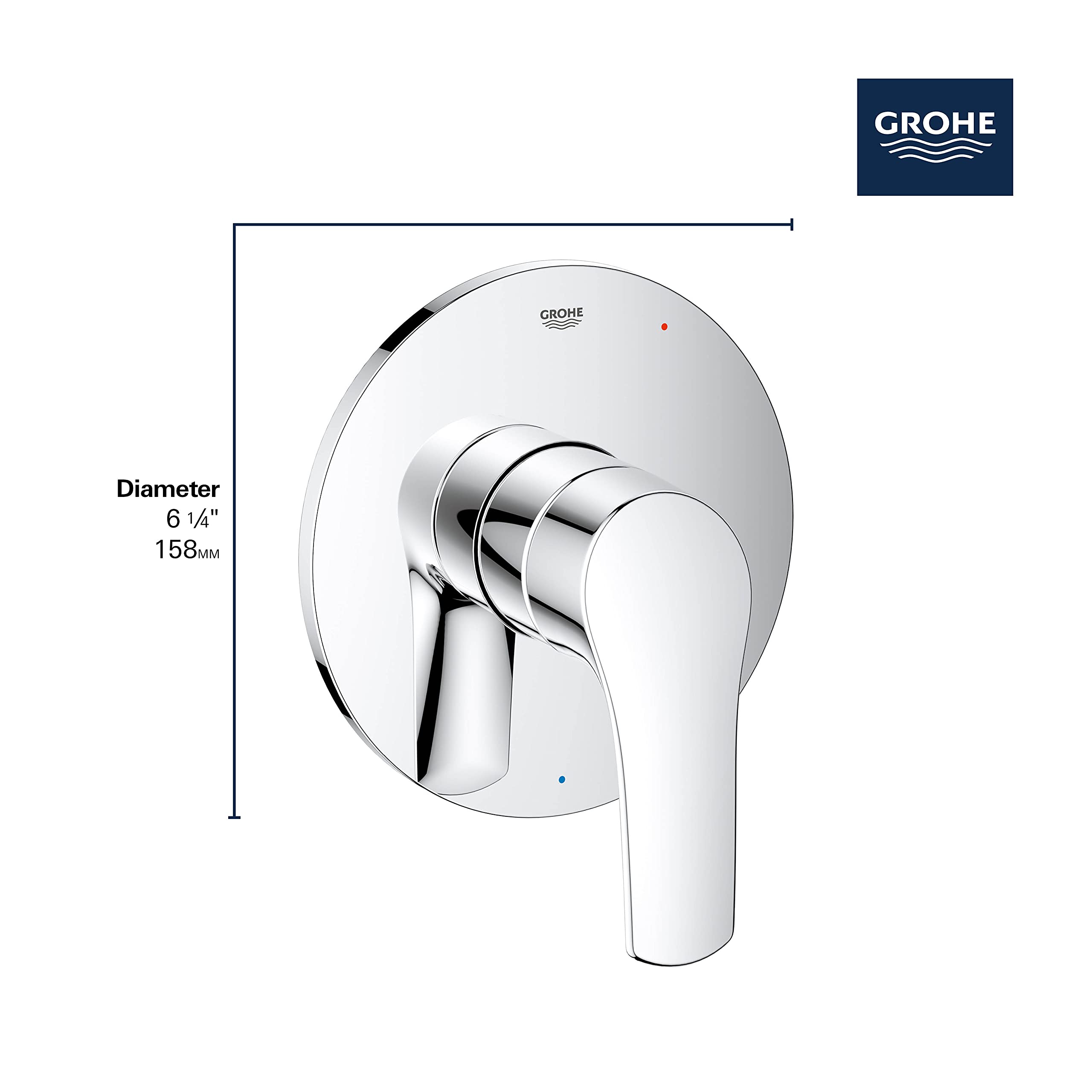 GROHE 19458EN3 Eurosmart Pressure Balance Valve Trim with Cartridge, Brushed Nickel