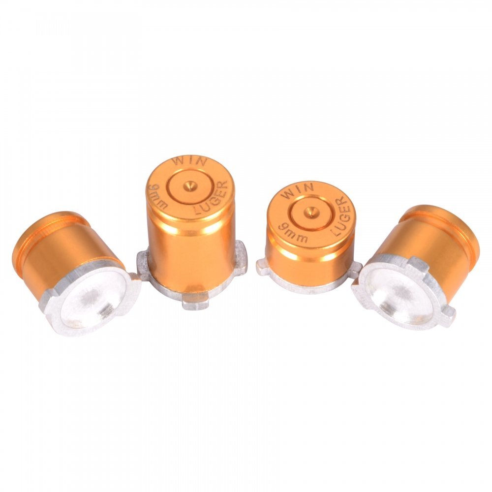 eXtremeRate Gold Metal Alumium Alloy Bullet ABXY Mod Buttons Replacement Parts for Xbox One Controller