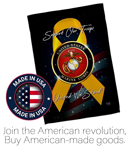 Support Marine Corps Garden Flag Home Decor Armed Forces USMC Gift Semper Fi United State American Military Veteran Retire Official Small Banner Yard House Decoration Remembrance Memorabilia Made In USA