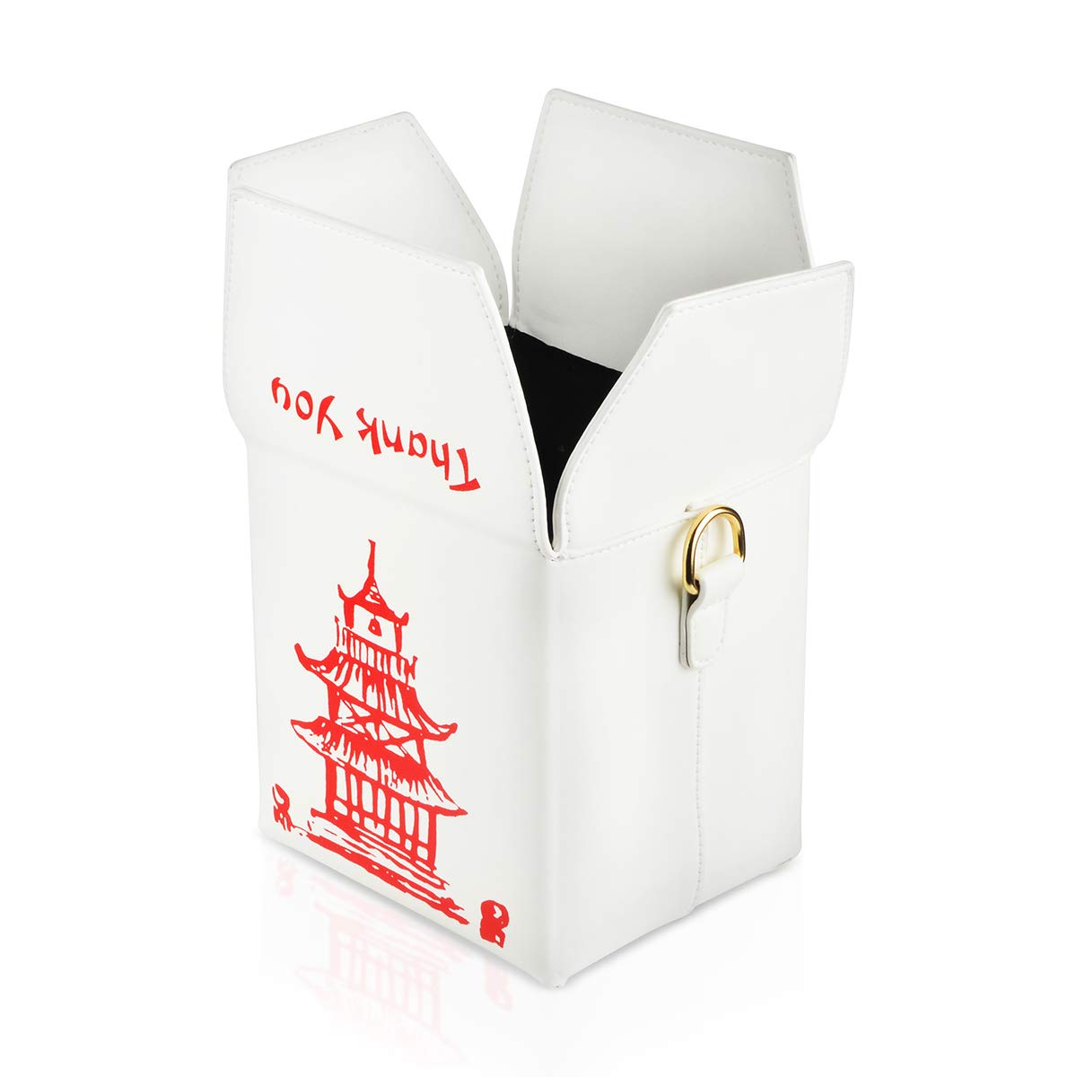 Fashion Crossbody Shoulder Bag, i5 Chinese Takeout Box Purse with Comfortable Chain Strap (white-red1)