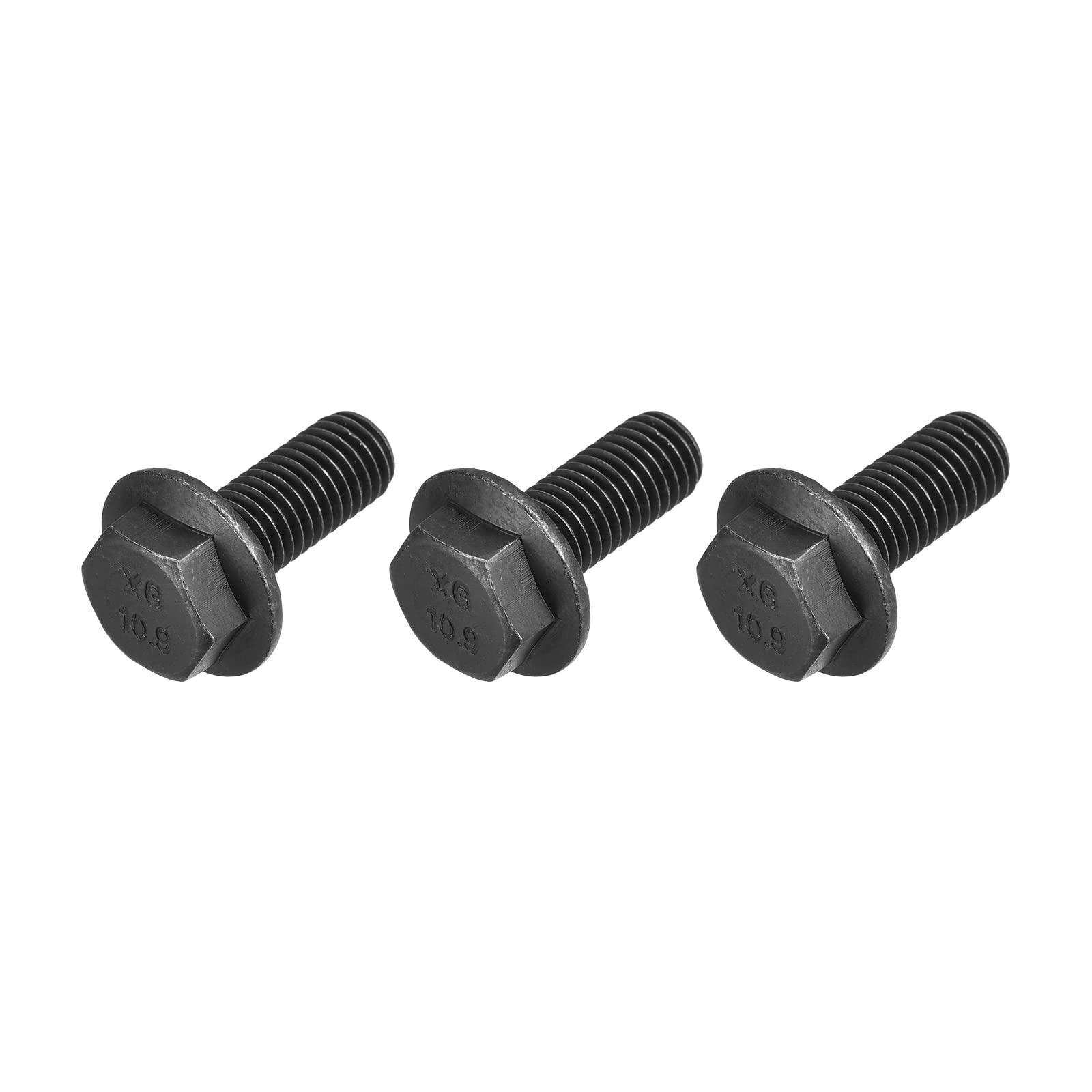 METALLIXITY Flanged Hex Head Bolts (M12x30mm) 6pcs, Hexagon Serrated Flange Bolt Fully Thread Screw - for House Construction Hardware Fasteners